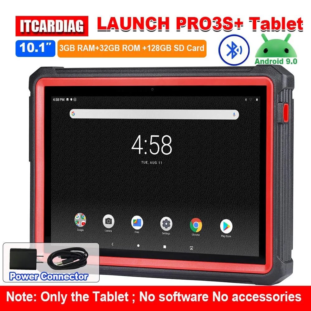 Планшет Launch X431 PRO3S+ V2.0 Pro3 Plus 10.1 дюйма, 3 ГБ ОЗУ + 32 ГБ ПЗУ + SD-карта 128 ГБ, Android 9, Bluetooth, OBD2-сканер (только планшет LAUNCH)