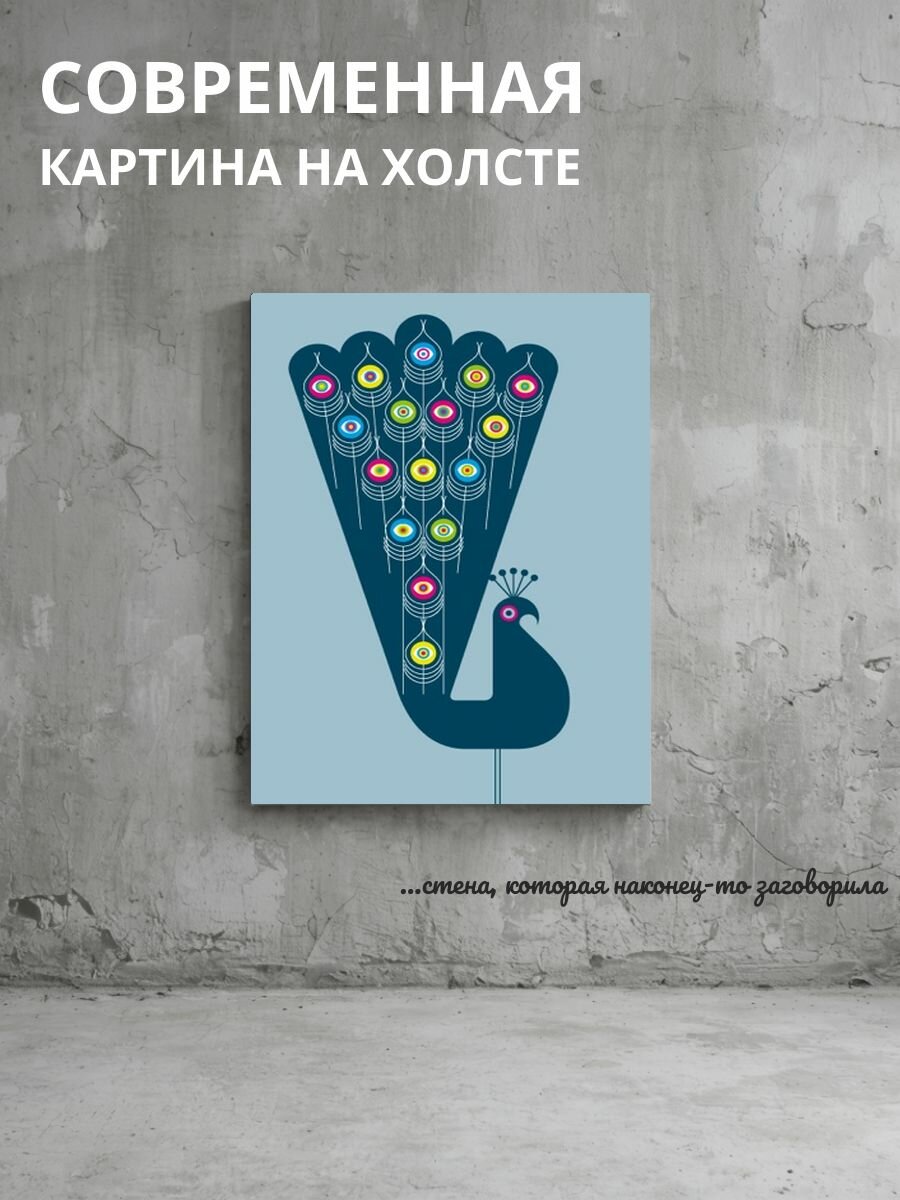Картина на холсте Павлин 40x60 см
