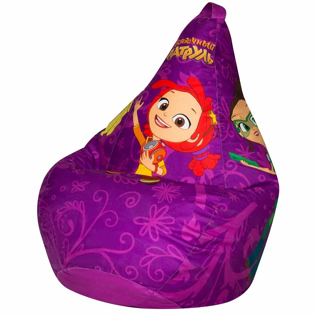 Bean-Bag Кресло-мешок Груша, Велюр натуральный, Размер XL, фиолетовый