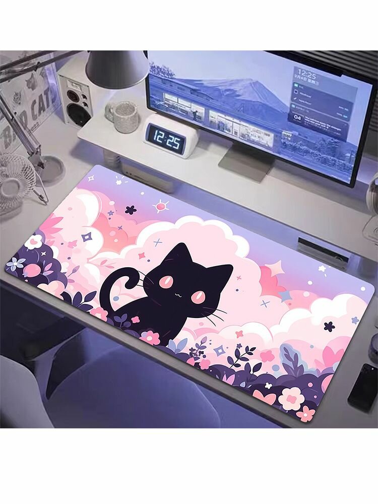 CUTE CAT Коврик для мыши, XXXL, лиловый, светло-розовый