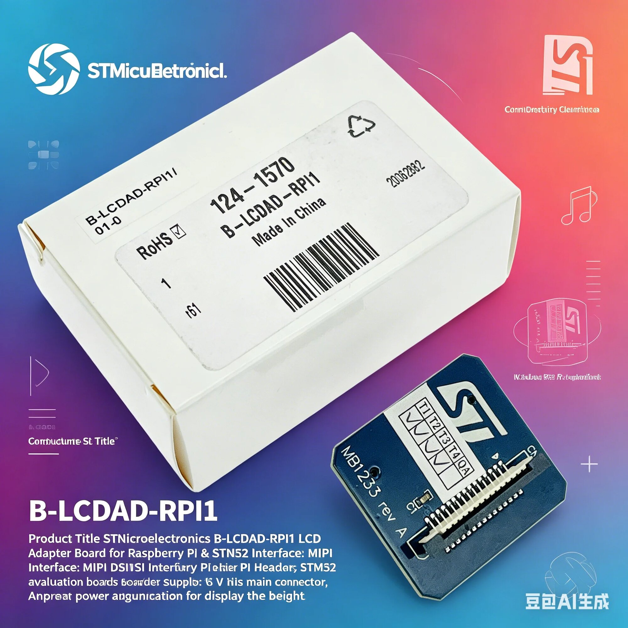 Адаптер STMicroelectronics B-LCDAD-RPI1 для Raspberry Pi и STM32