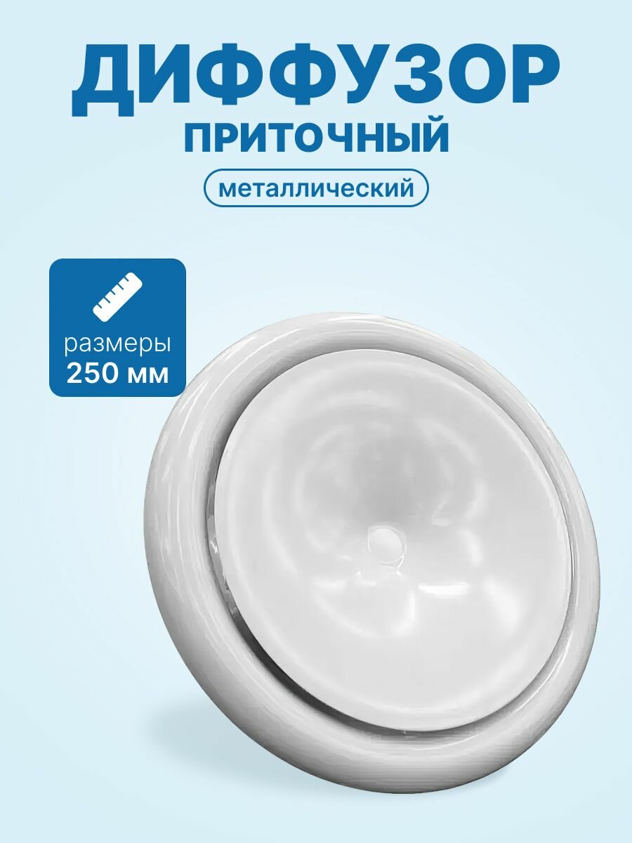 Диффузор приточный металлический белый 250мм