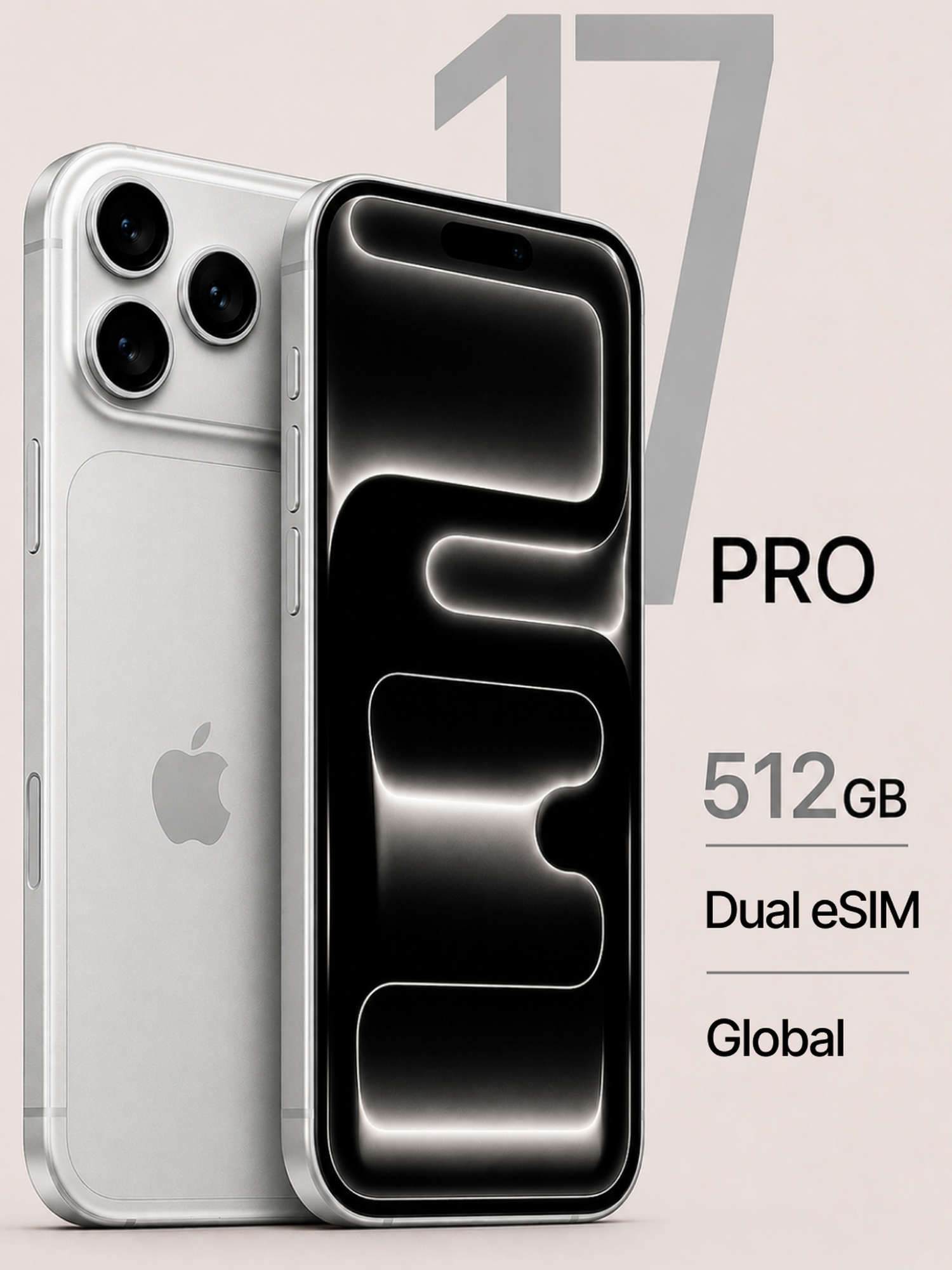 Смартфон Apple iPhone 17 Pro, 512Gb, Silver (Dual eSIM), без RuStore