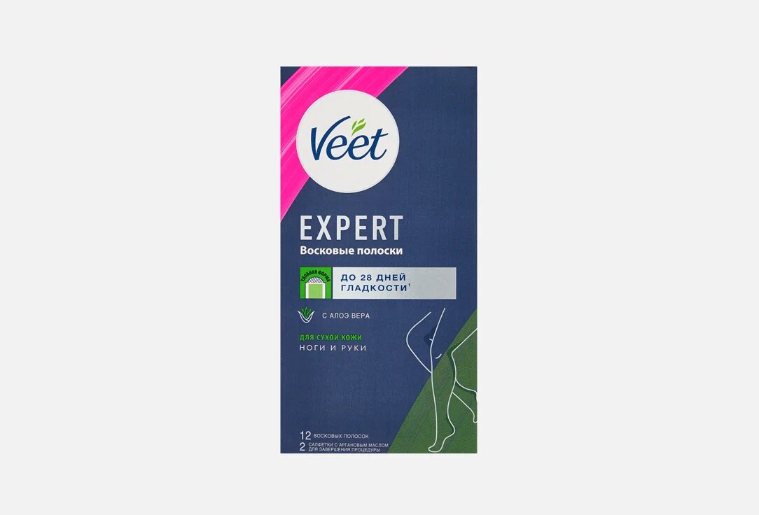 Veet Expert для сухой кожи Восковые полоски для тела 12шт