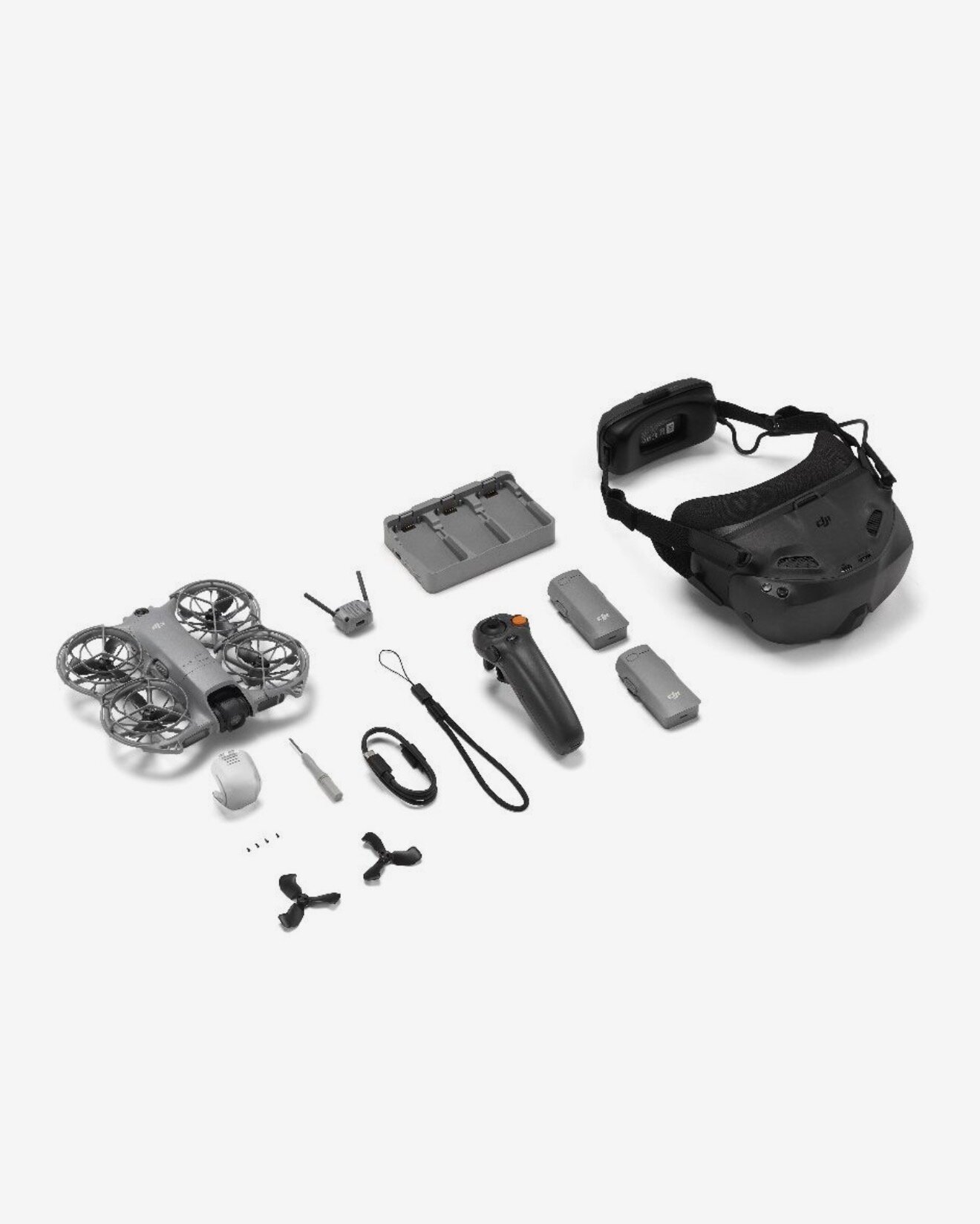 Дрон DJI Neo 2 Motion Fly More Combo с камерой 4K, FPV-шлемом DJI Goggles N3 и контроллером RC Motion 3, серый
