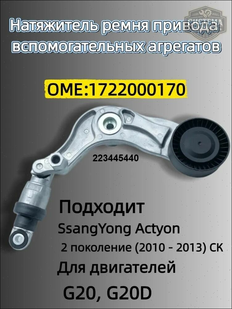 Успокоитель цепи ГРМ 1722000170, для легковых автомобилей, металл, серебристый, 2шт