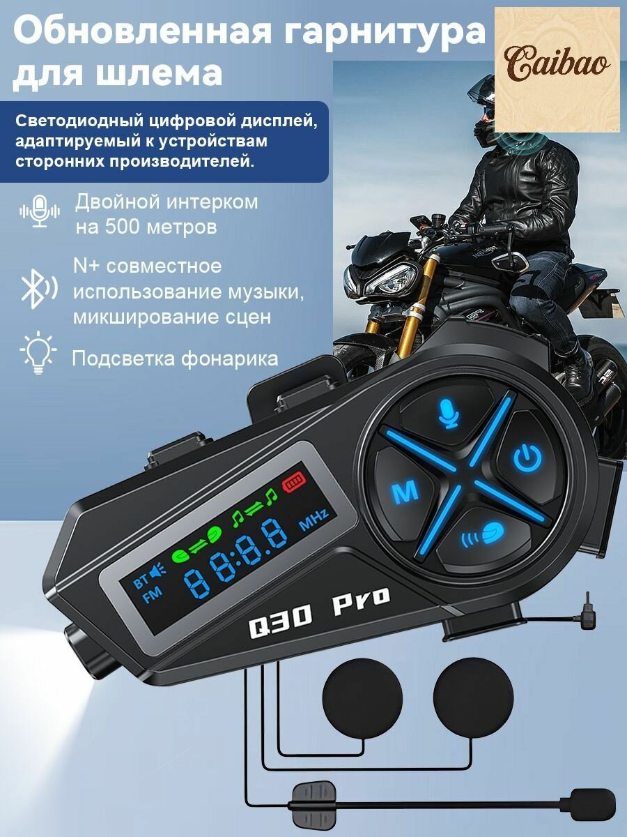 Инновационный мотошлем с эксклюзивным LED дисплеем, FM радио, защитой от влаги и встроенным фонарем