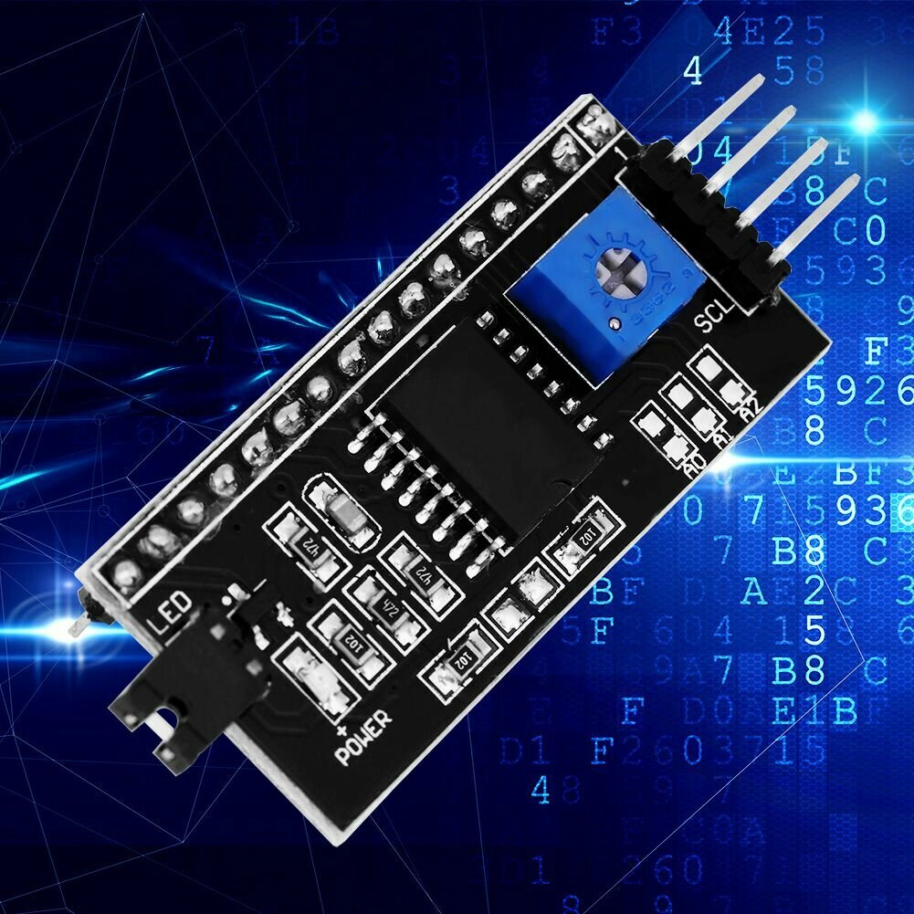 Адаптер LCD1602 с интерфейсом IIC/I2C модуль преобразователя 5V для дисплея 1602