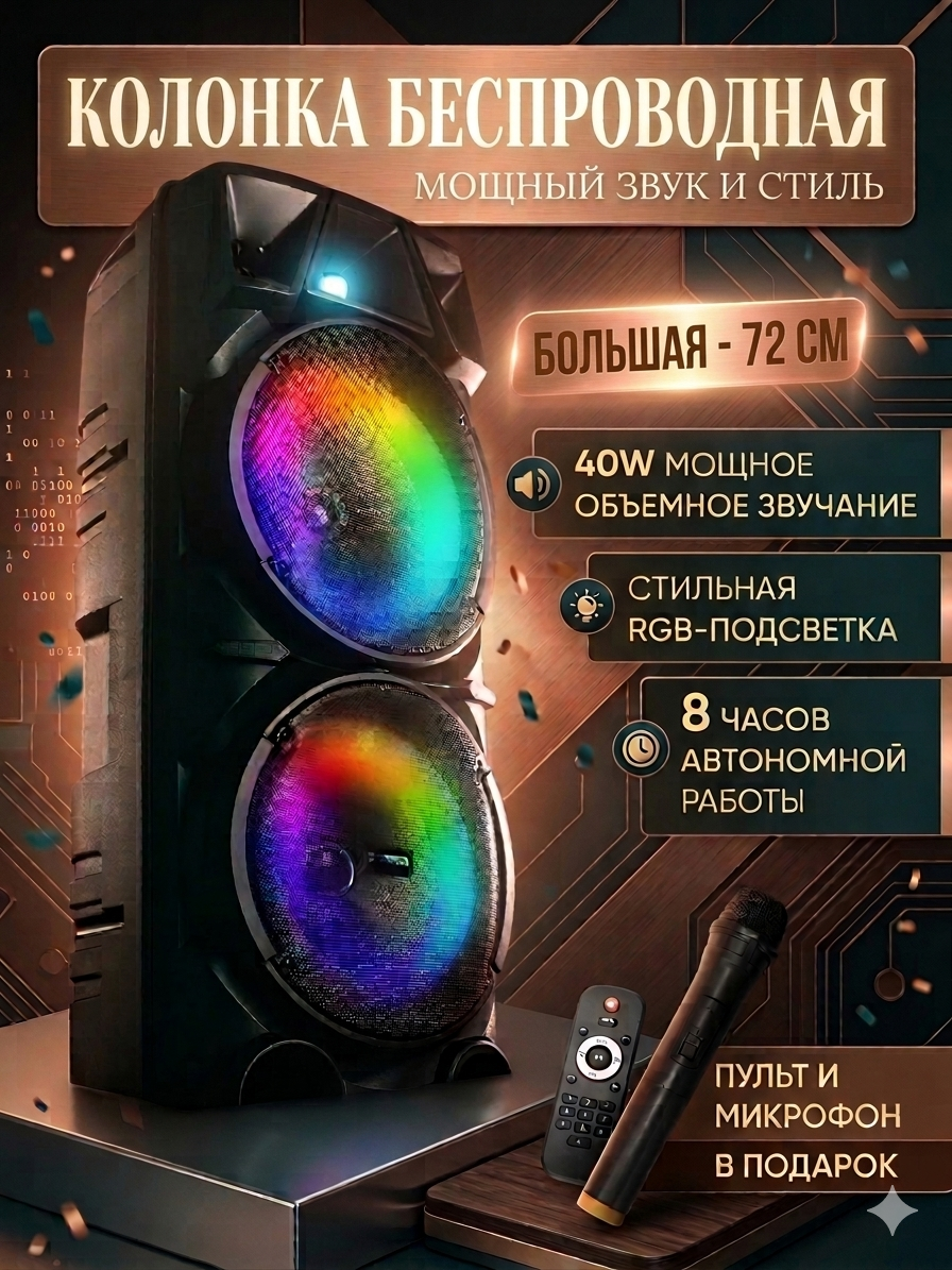 Портативная колонка ZQS8210 с караоке, беспроводная, Bluetooth, microSD