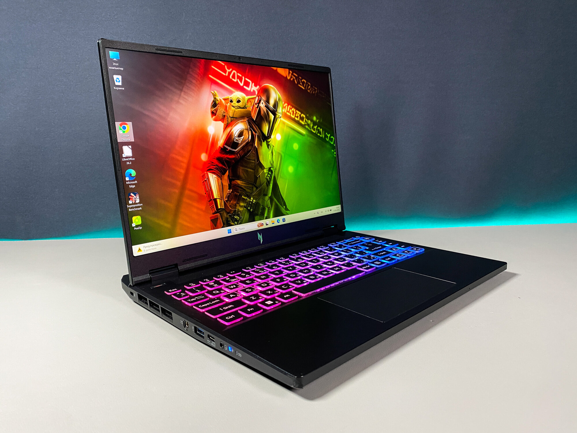 Игровой Ноутбук Acer Nitro 14.5"120Hz/2K/AMD Ryzen 7 8845HS 8/16*3.90-5.10GHz/RTX4060-8Gb/32Gb/SSD1Tb