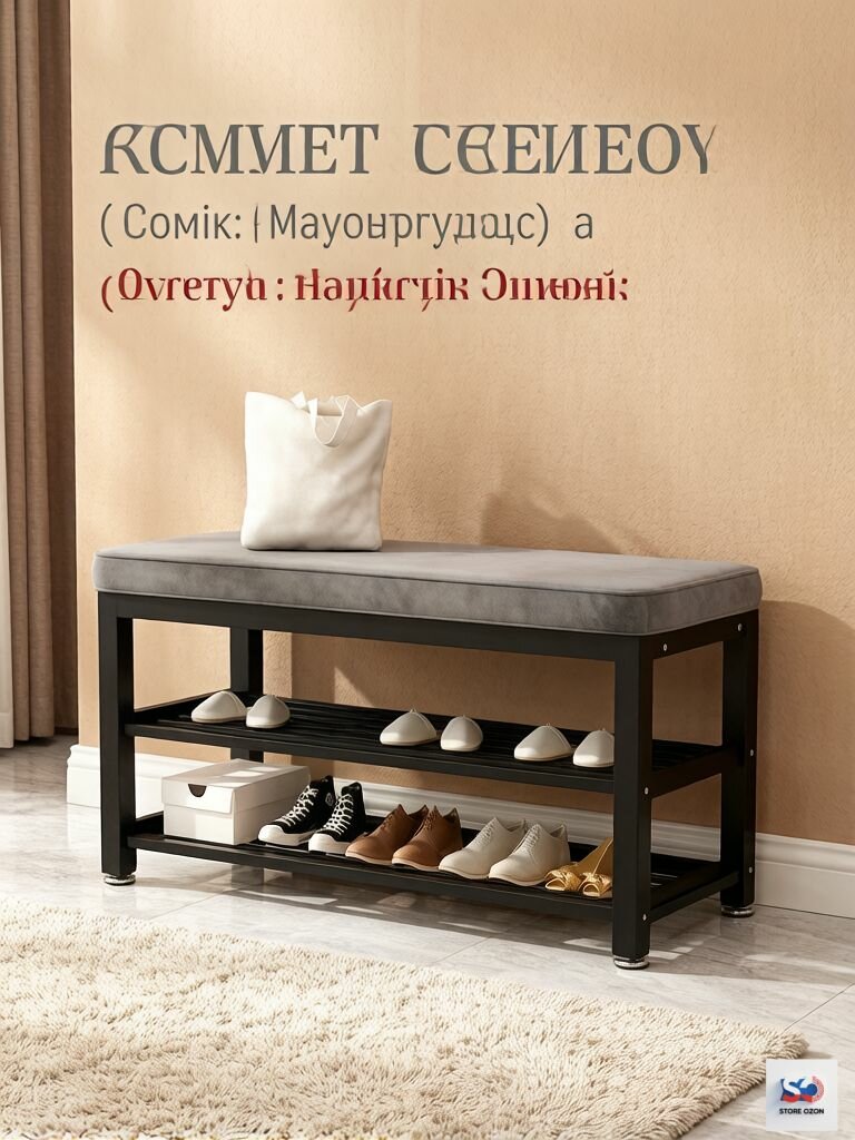 Комплект мебели для прихожей, черный, серый