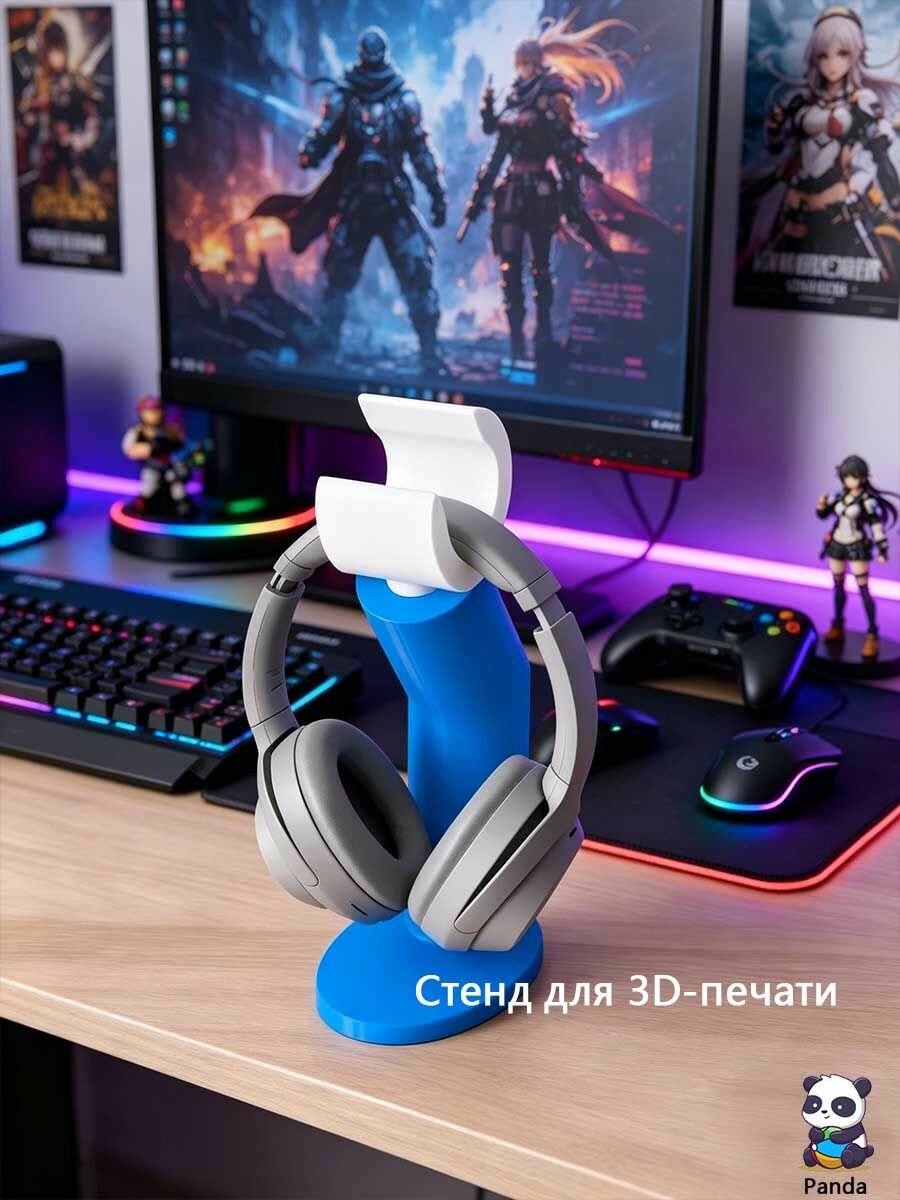 Держатель для наушников на стол, подставка под гарнитуру на край стола, органайзер для проводов, 3D печать, прочный пластик, крепление без сверления, 270 мм