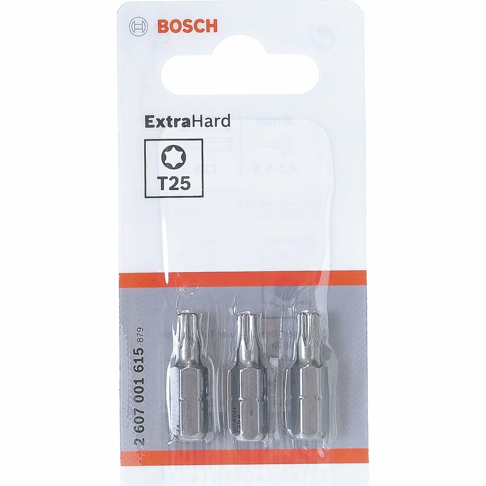 Бита Extra Hard 3 шт. (25 мм; Т25) Bosch 2607001615