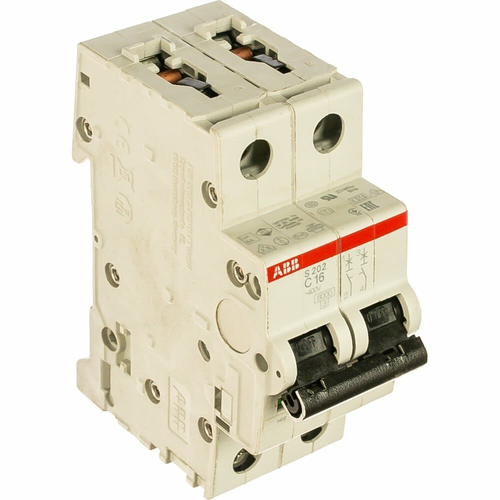 Автоматический модульный выключатель ABB 2п C S202 6кА 16А 2CDS252001R0164