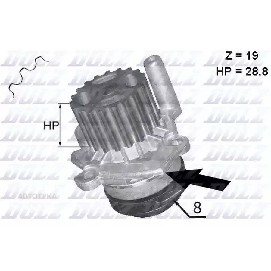 Помпа водяная пр-во Испания DOLZ A224 VAG YETI, AMAROK CFWA, CFHA, CLCA, CUUA, DFSA