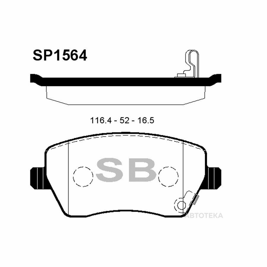 Колодки тормозные дисковые передние SANGSIN BRAKE SP1564 VAZ Vesta 15- , Largus 14- , XRAY 15-; NI Micra K12E 02-, Note E11E 06-; RE Logan универсал 07-, Clio III 05-, Duster 1.6 12-, Clio Grandtour III/.