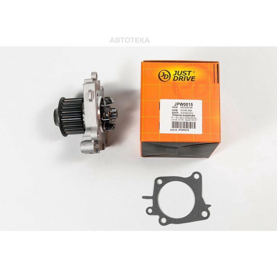 Помпа водяная GWM59A JUST DRIVE JPW0015 MI 1.8L 4G93, 2.0L 4G94, Pajero 94-99; 1.6L 4G92, 1.8L 4G93, 2.0L 4G94, Lancer 00-05; Galant 00-07; Colt 00-02; 1.8L 4G93, RVR 95-00;