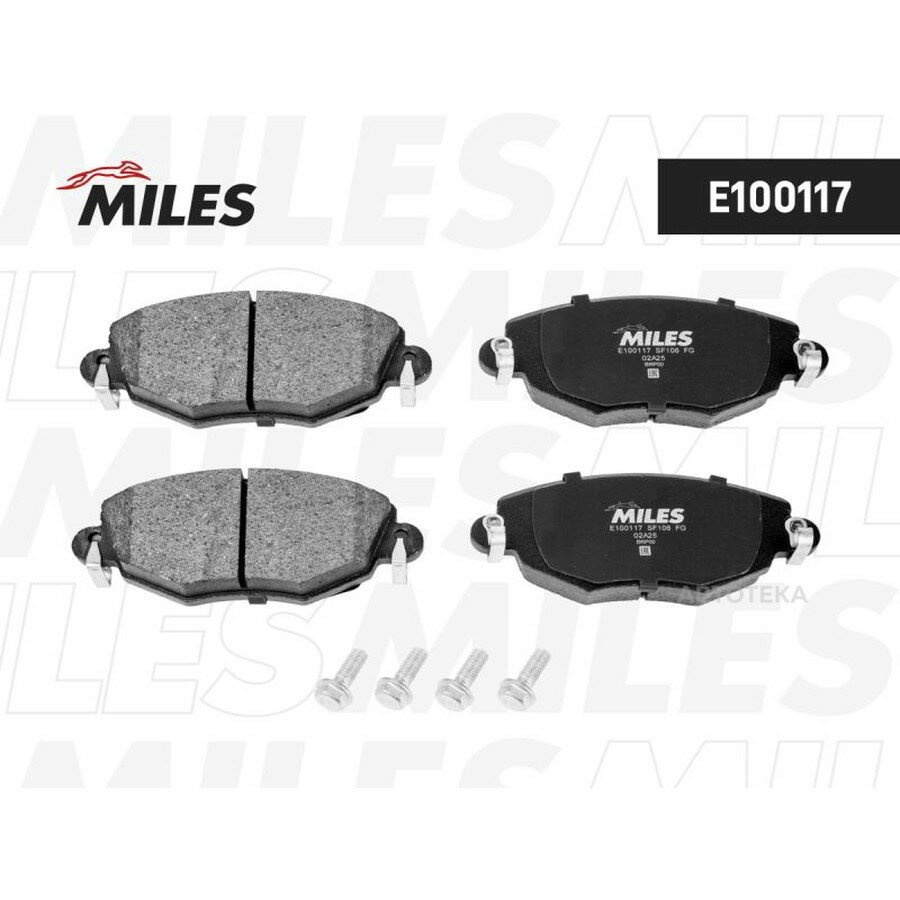 Колодки тормозные FORD MONDEO 00-07/JAGUAR X-TYPE 01- пер. SemiMetallic MILES E100117