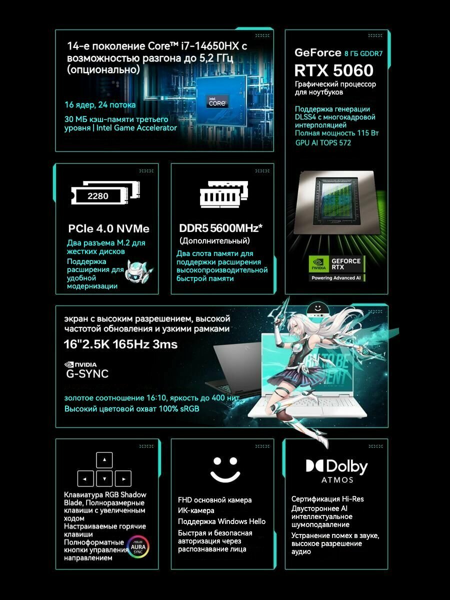 Игровой ноутбук ASUS ROG Strix G18, I9-13980HX, RTX4070, 16ГБ/2ТБ, Русская раскладка — фото 1