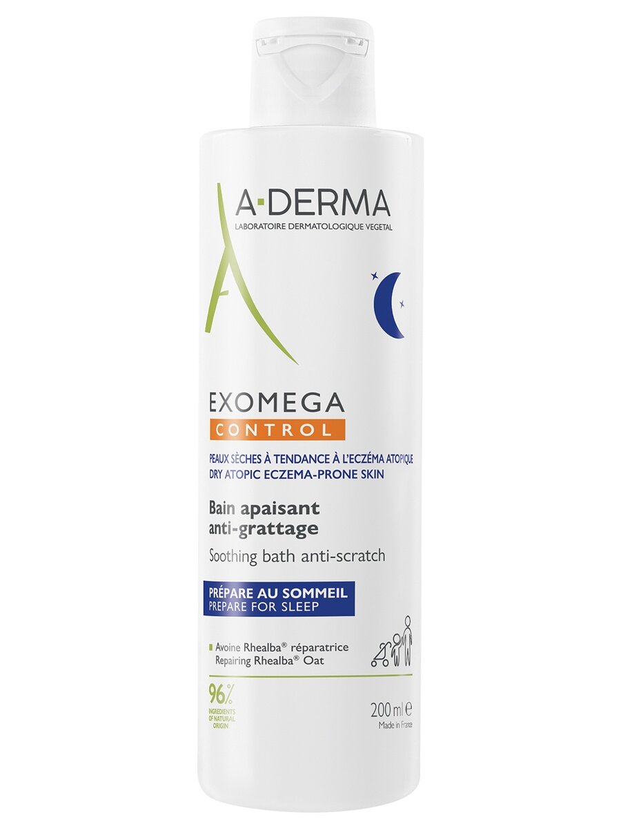 A-Derma Exomega Control Смягчающее успокаивающее средство для ванны 200 мл, А-Дерма Экзомега