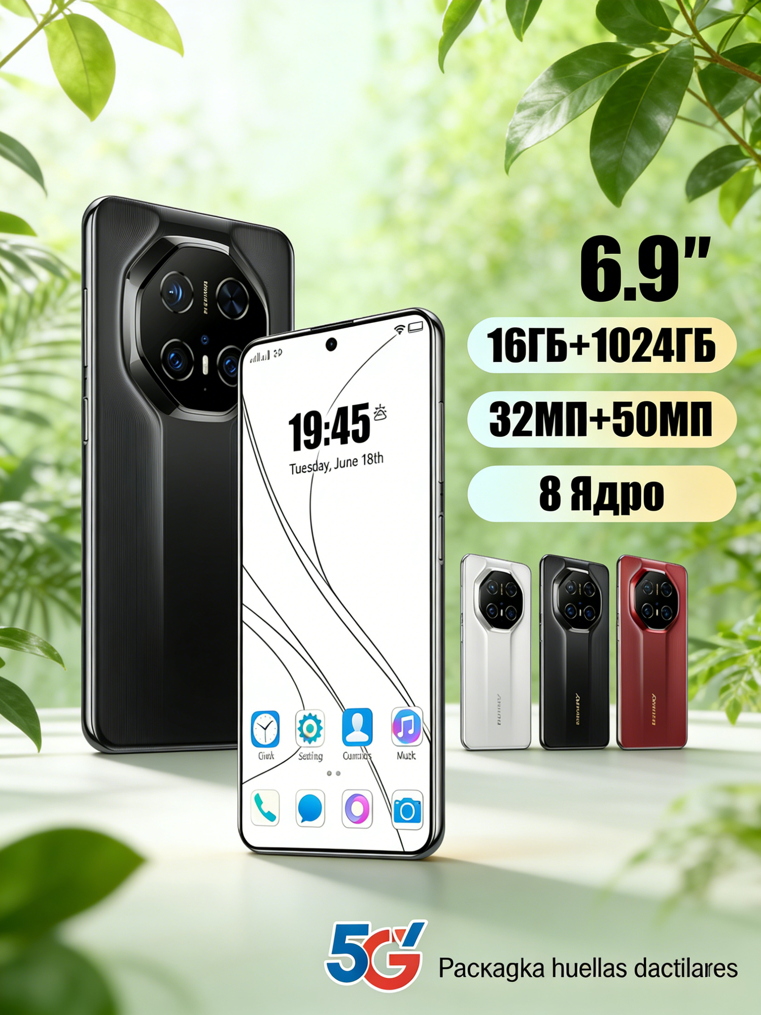 Смартфон Mate70 Pro 5G Большой дисплей, быстрая зарядка, гарантийное обслуживание, игровой телефон NFC