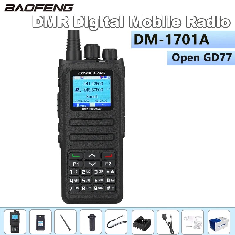 DMR DM-1701A Обновление Open GD77 5В Baofeng Цифровой рация Длинный диапазон Двухрежимный Аналоговый Двойной временной слот Уровень 1+2 АМР рация