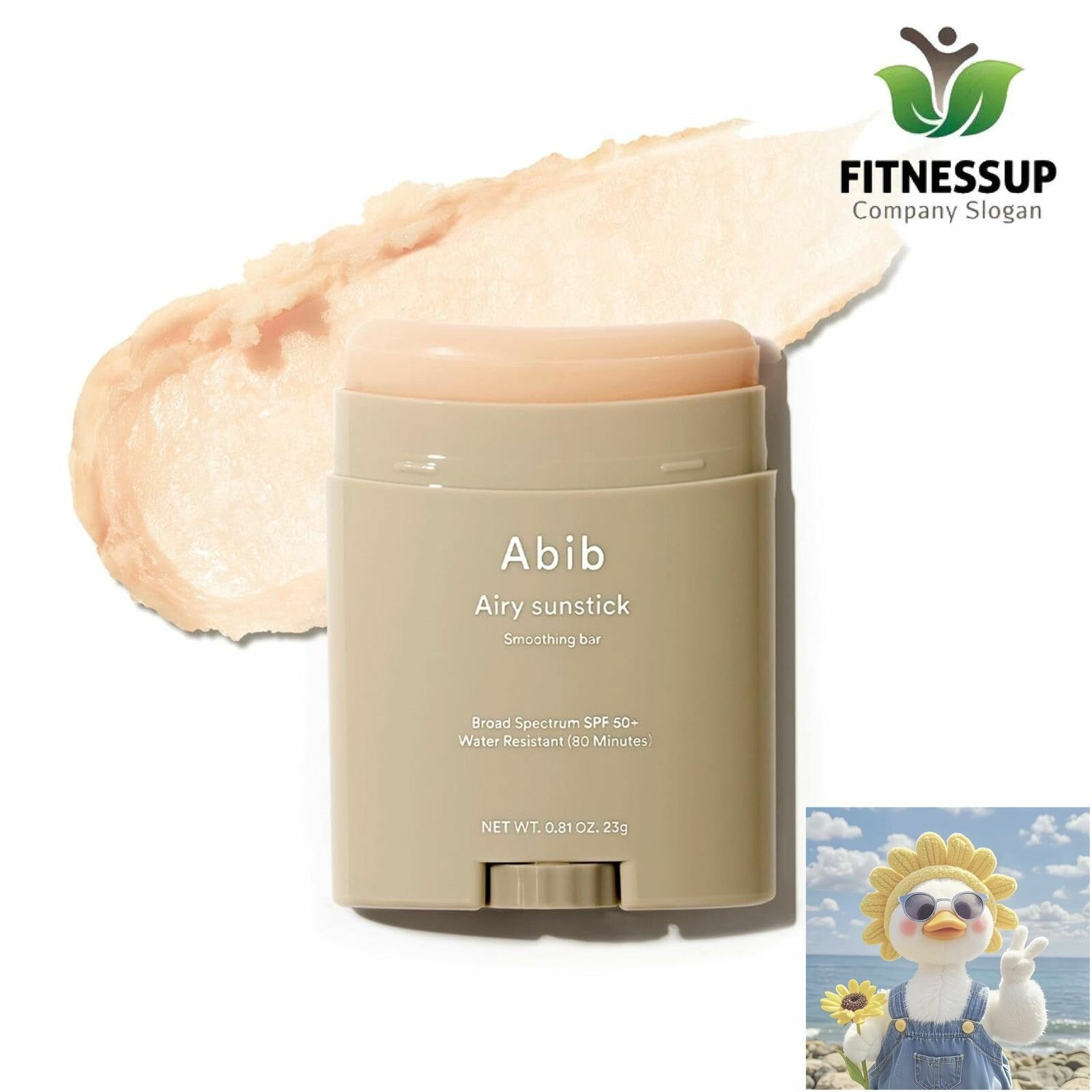 Abib Солнцезащитный крем-стик SPF50+ широкого спектра действия, 23 грамма (полуматовый), не отбеливающий, солнцезащитный крем-стик, водонепроницаемый