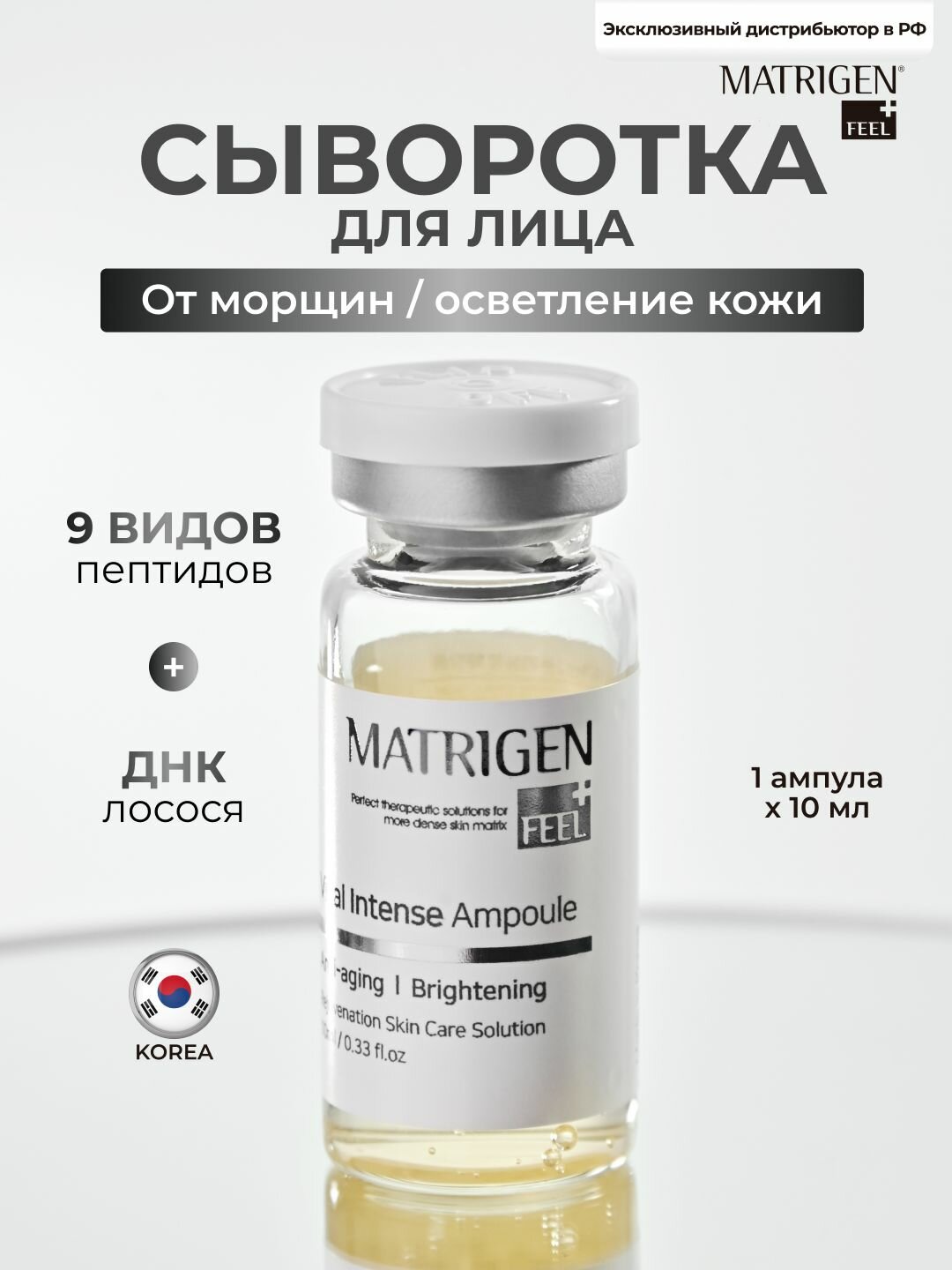 Сыворотка для лица антивозрастная, против морщин, с ниацинамидом и пептидами, Matrigen, 10 мл