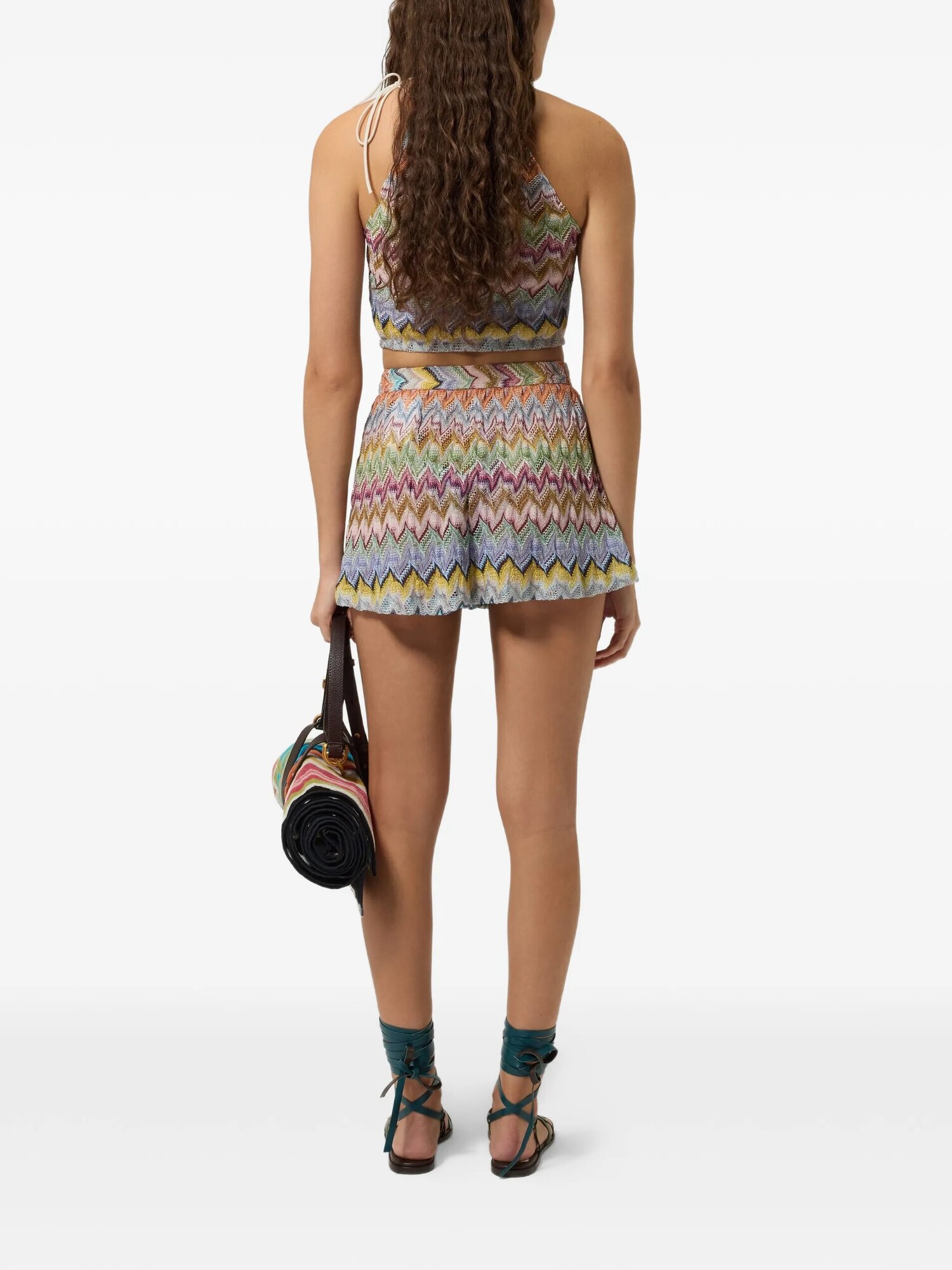Топ Missoni Zigzag-knit halterneck top, размер 42, синий — фото 1