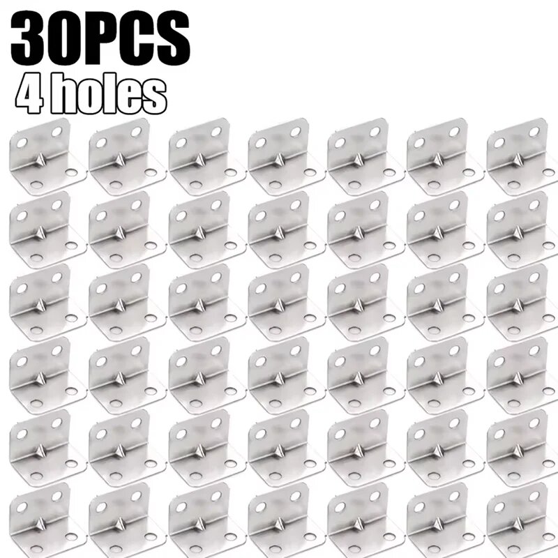 Угловой кронштейн 90 градусов из нержавеющей стали 30Pcs(4 holes)