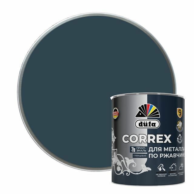 Грунт-эмаль DUFA Correx 3в1, RAL-7024 серая, 0.75л, МП00-013653