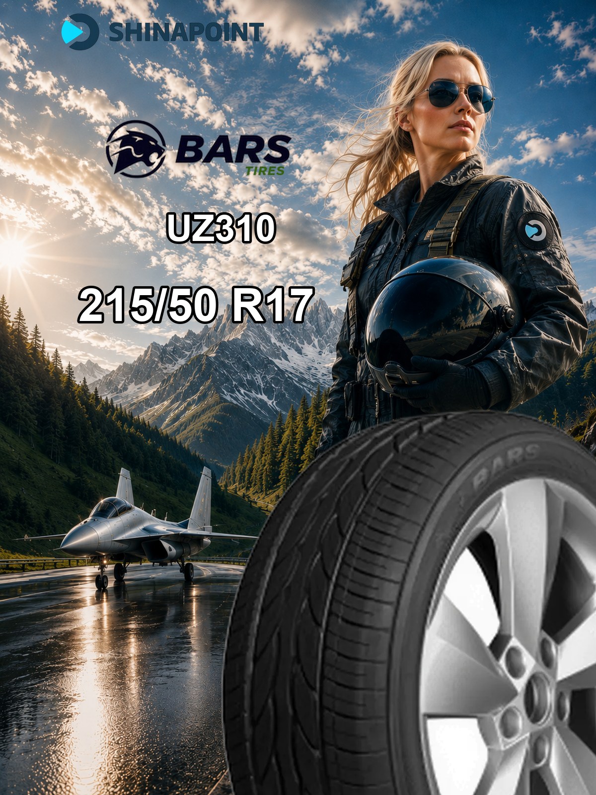 Шины летние R17 215 50 91 W автомобильная летняя резина лето шина BARS модель UZ310