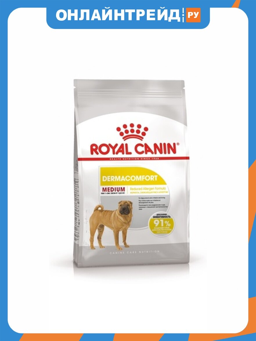 Корм сухой Royal Canin Medium Dermacomfort для собак склонных к кожным раздражениям и зуду 10кг