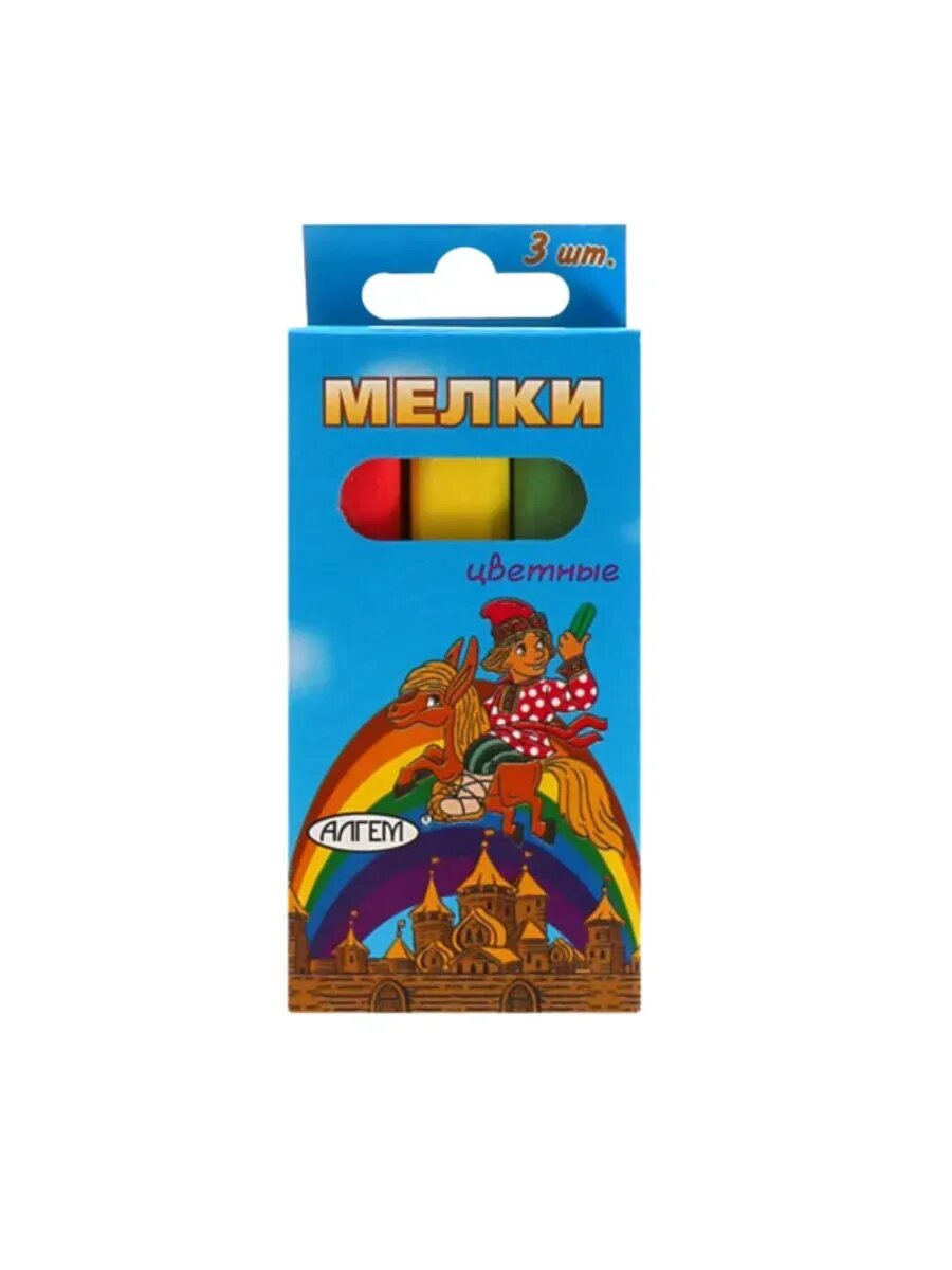 Мелки школьные, 3 цвета