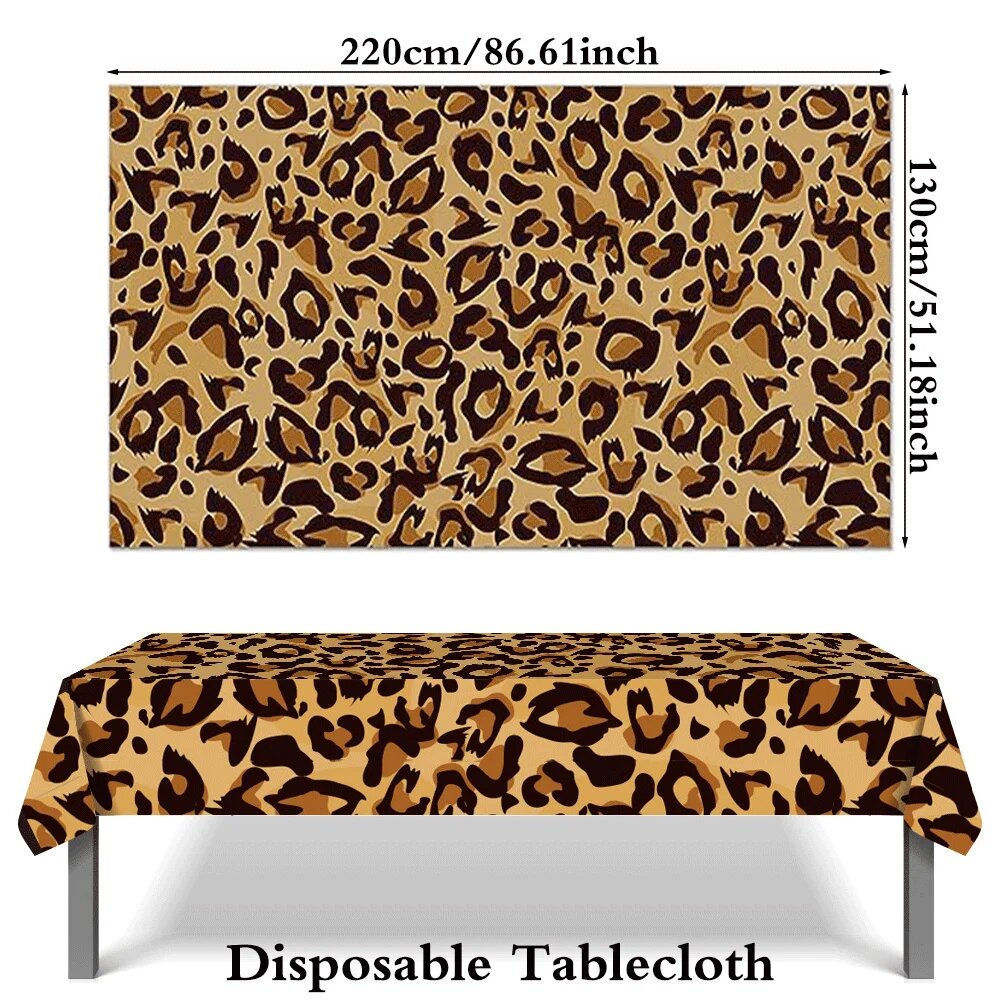 Одноразовый набор посуды EsenTroye "Wild One" Коричневый, 1pcs Tablecloth