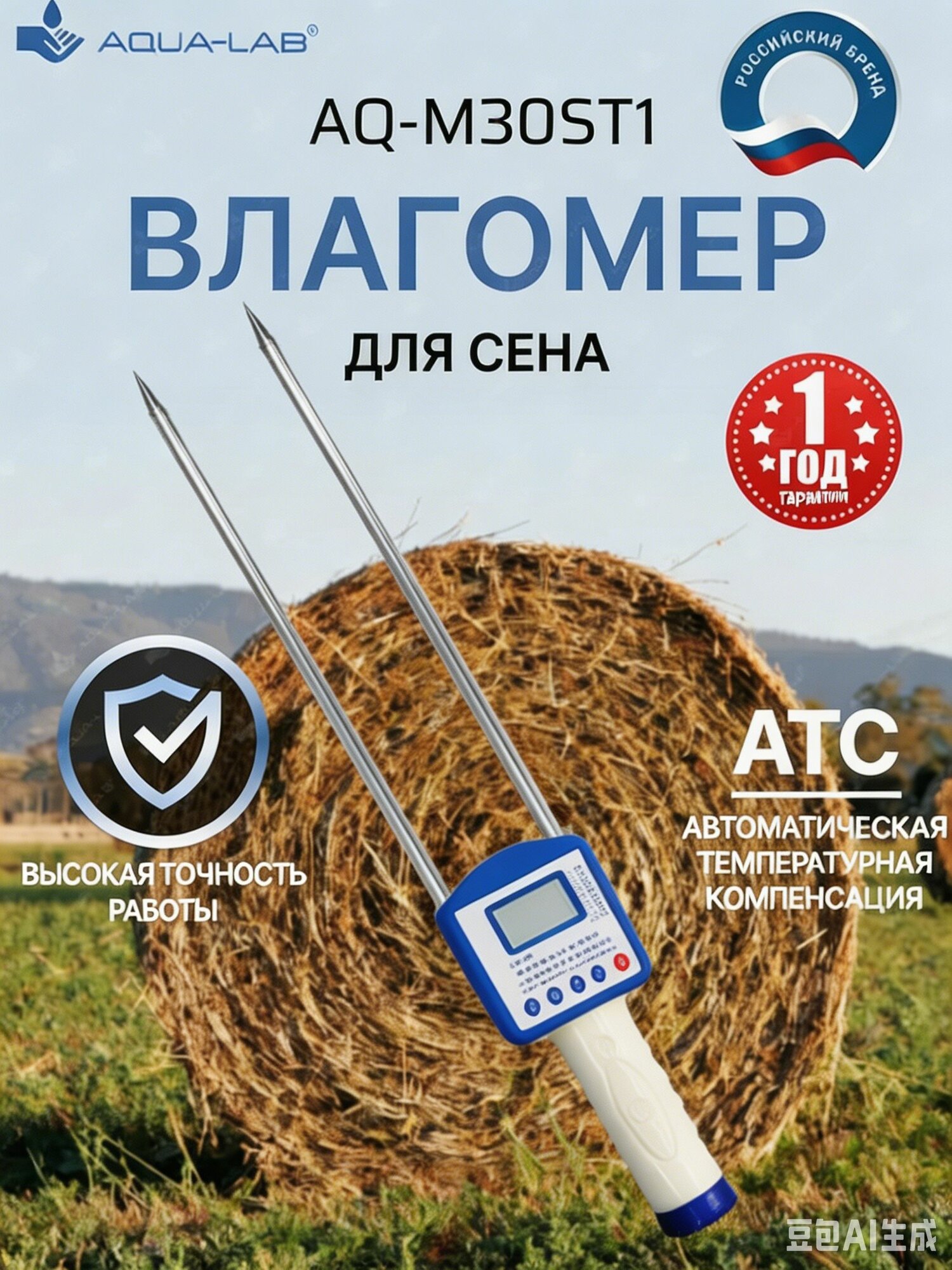 AQUA-LAB AQ-M30ST1 влагомер для сена измеритель влажности сена влагомер кормов