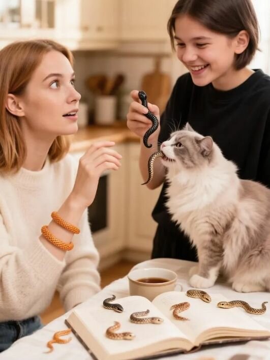 Змейка Ужик имитация настоящей / 5 цветов в коллекции // Желто-красная / Яркая.