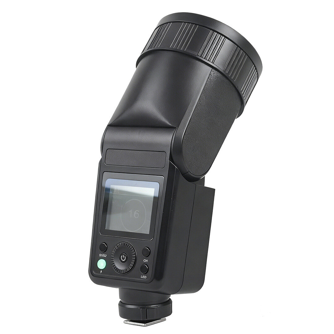 Круглоголовная камерная вспышка GN60m для Canon Nikon Sony Fuji с поворотным зумом 20-200 мм