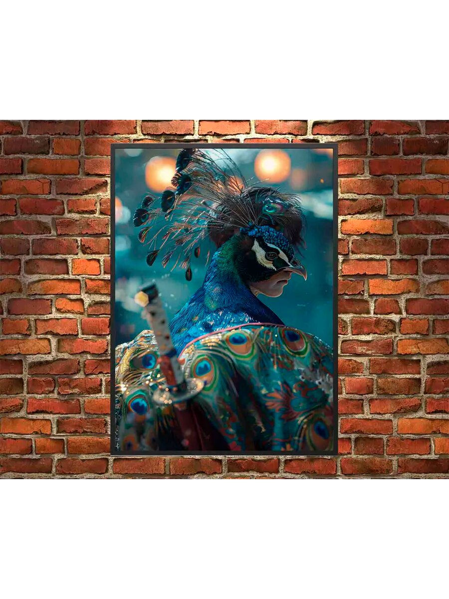 Павлин-птица-самурай 1, Плакат 30x42см