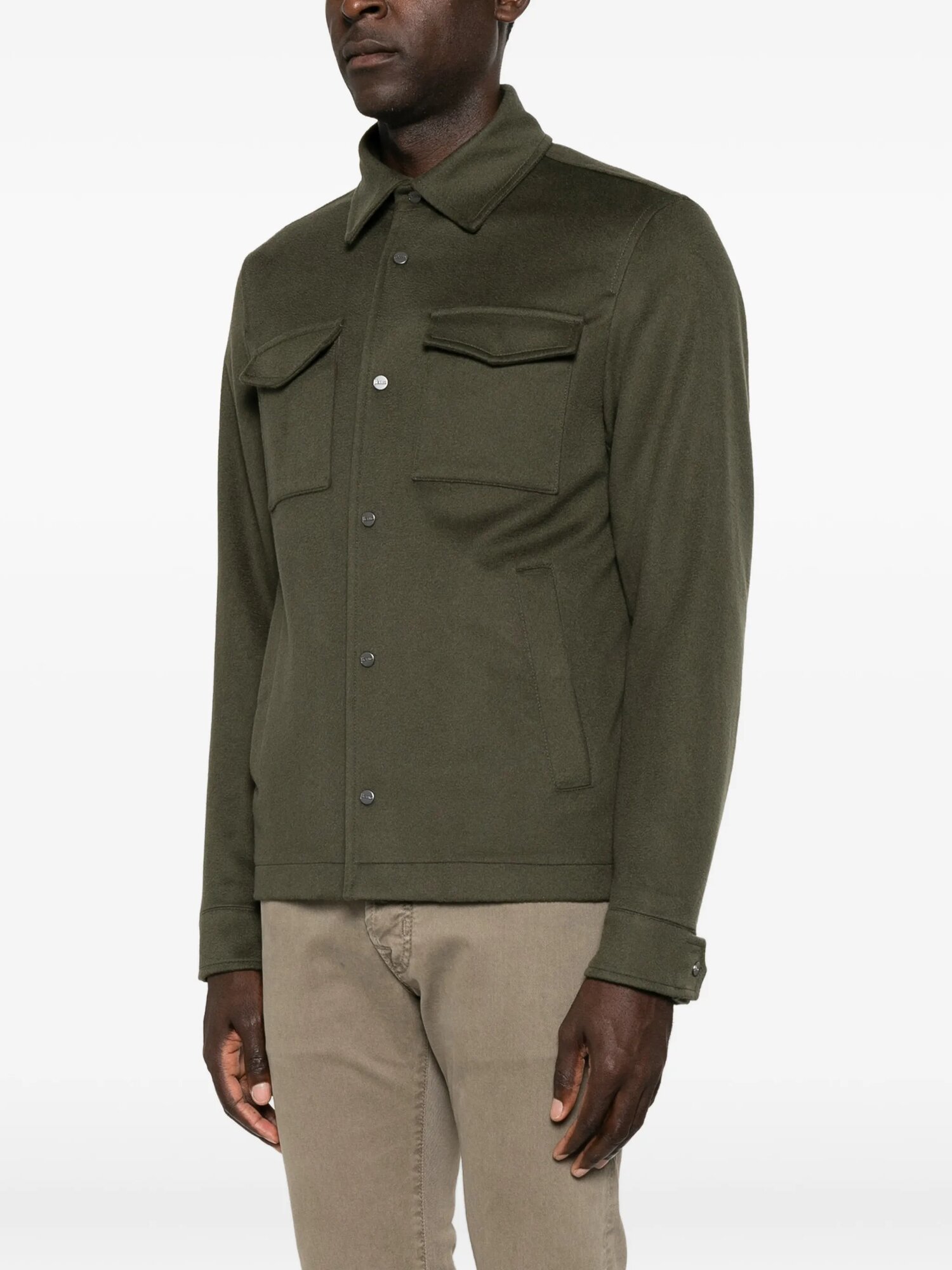 Куртка Herno Button-up chest-pocket jacket, размер 50, green — фото 1