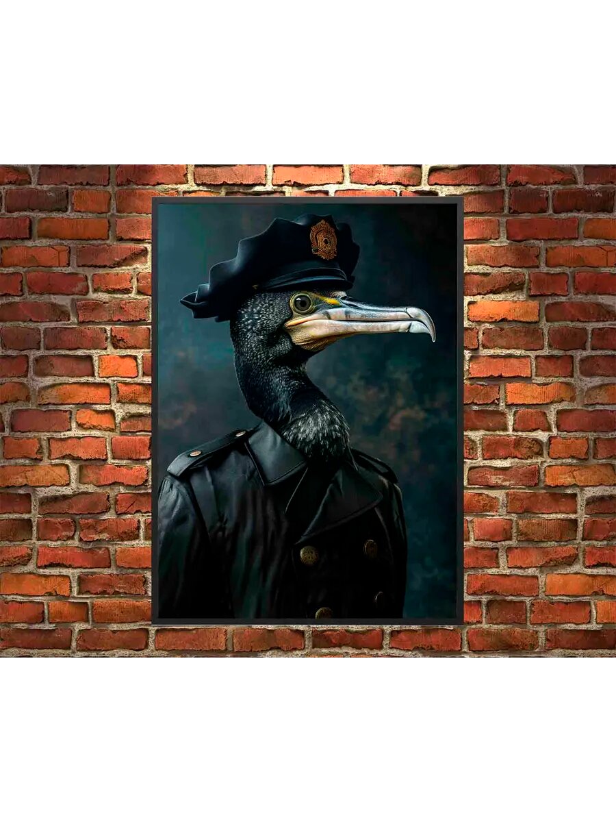 Баклан-птица-полицейский 2, Плакат 30x42см