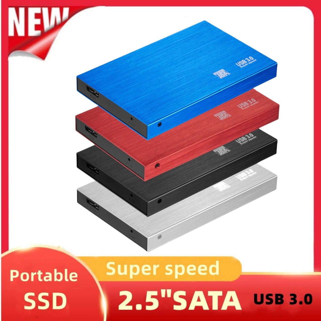 2,5-дюймовый высокоскоростной SSD портативный внешний жесткий диск, 1 ТБ, синий цвет для резервного копирования данных