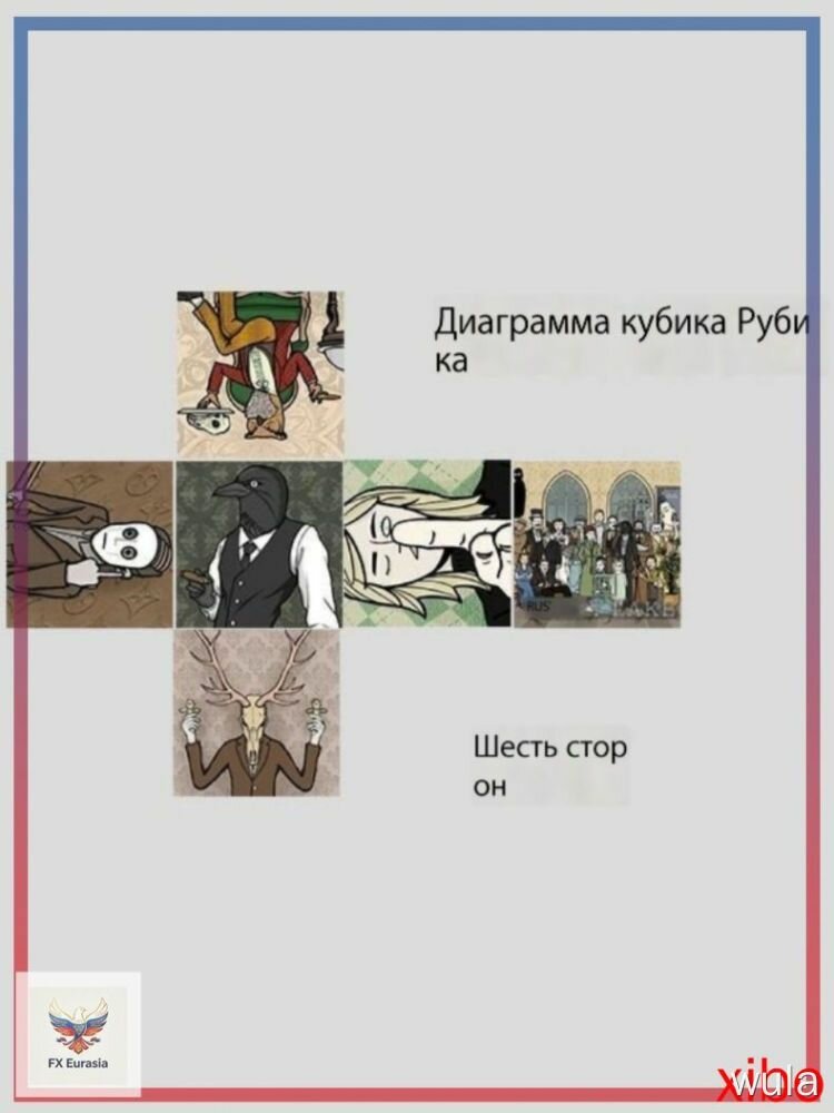 Кубик Рубика 3x3 Rusty Lake, FX Eurasia, уникальный дизайн с персонажами, головоломка для дома и подарка — фото 1