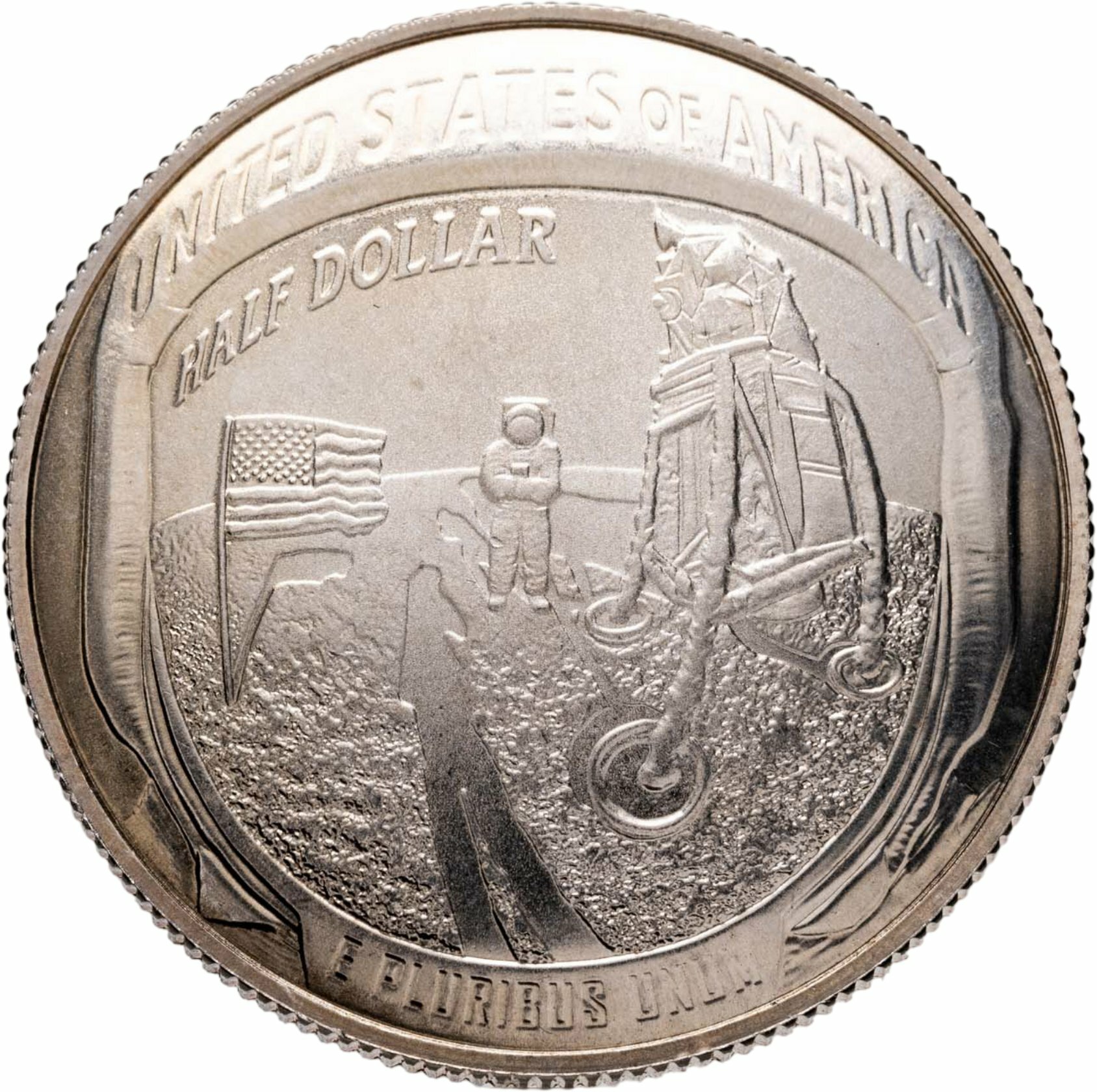 США 50 центов 1/2 доллара, half dollar 2019 "50 лет полёта Аполлон-11 на Луну", Мельхиор медь-никель, в сохранности Proof