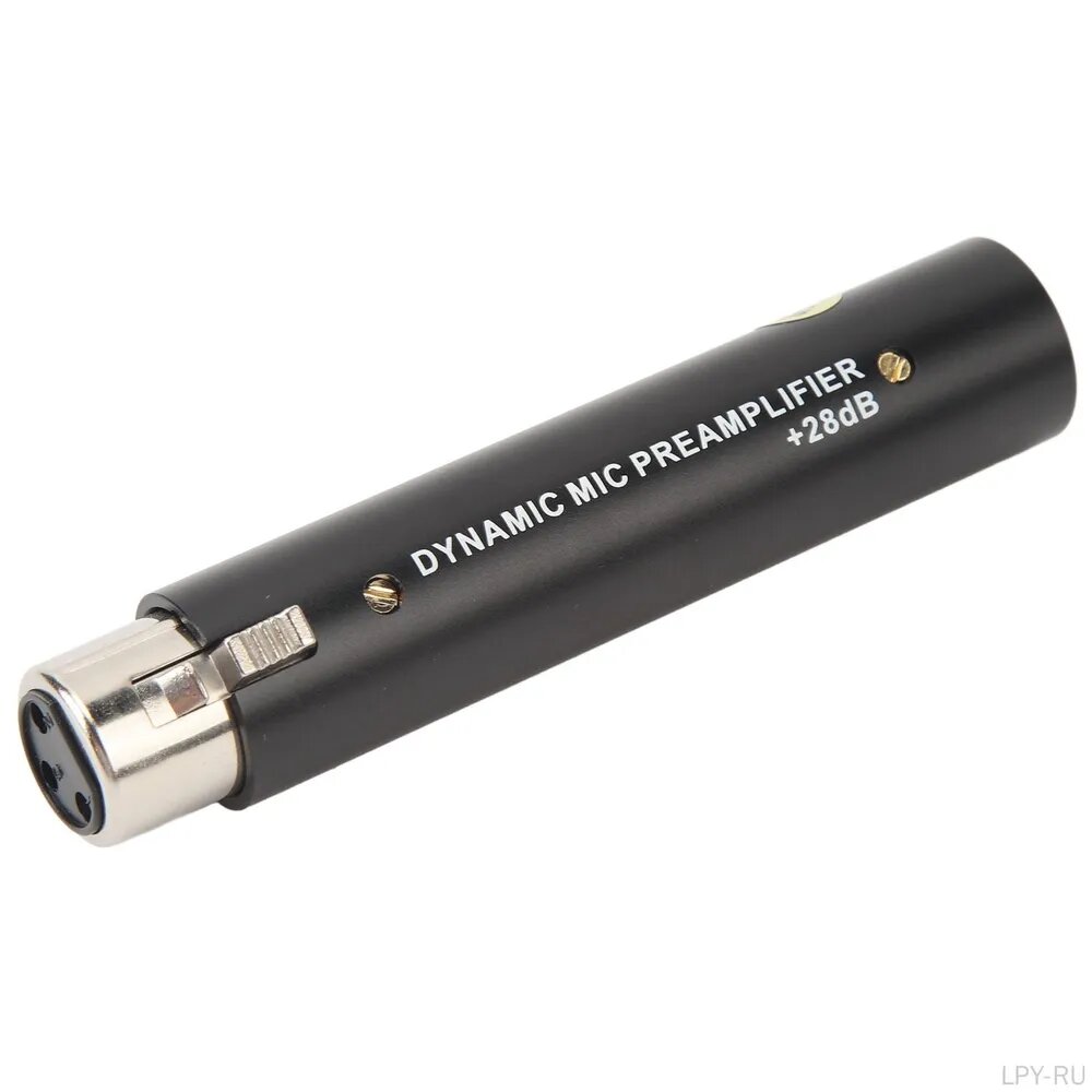 Микрофонный преамплификатор DM1 Dynamite Active Inline с усилением 28дБ, микрофонный бустер, XLR 3-контактные вход и выход, корпус из алюминиевого