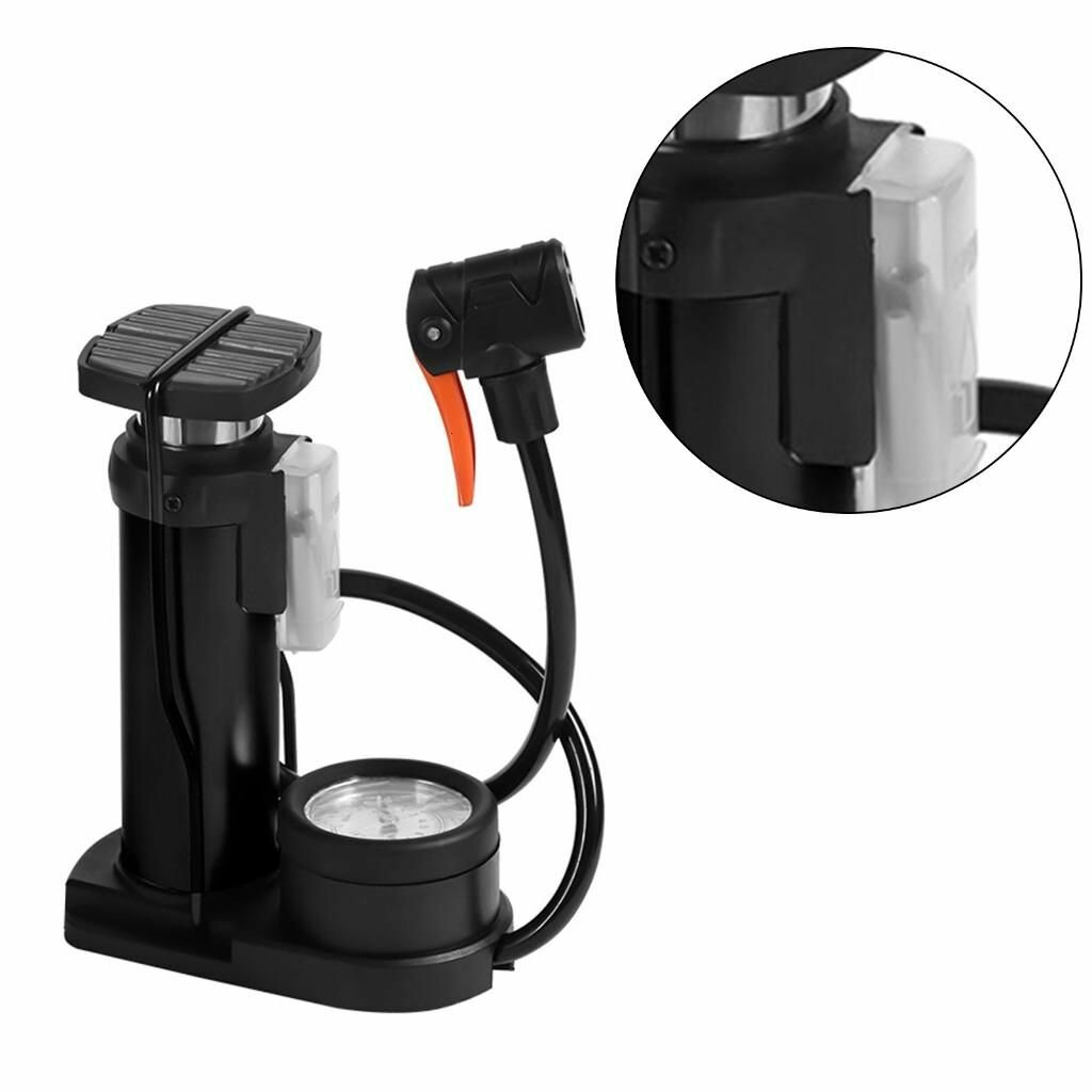 Маленький напольный насос для горных велосипедов, 140PSI, Черный