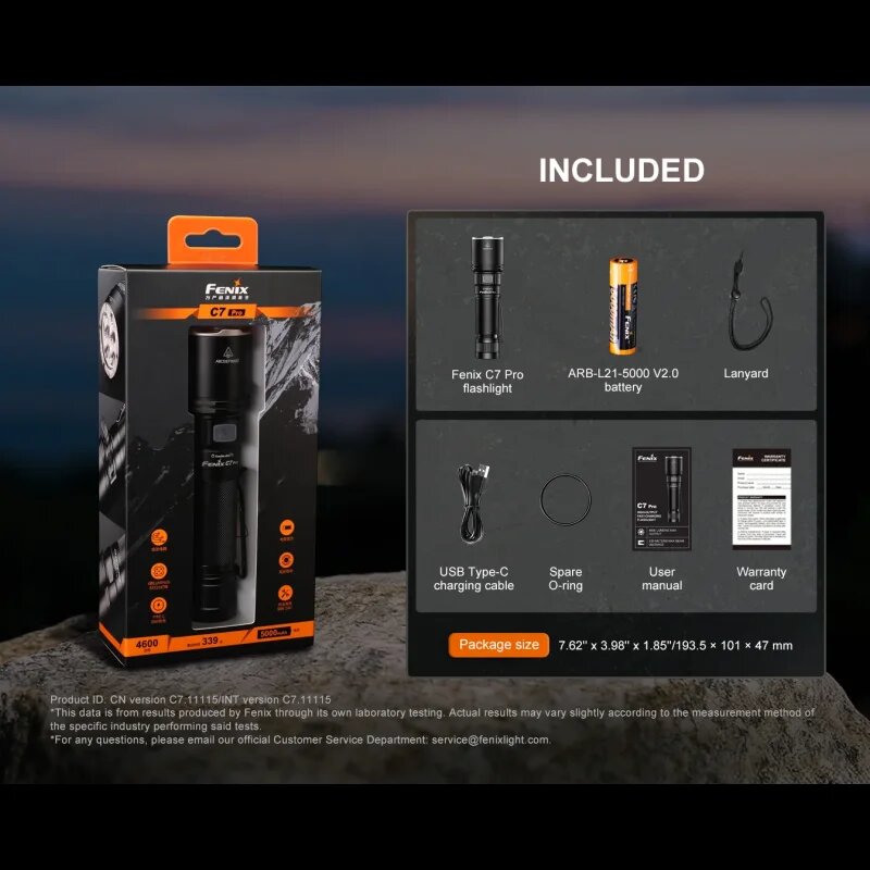 FENIX C7 PRO фонарь 4600 люмен USB-C