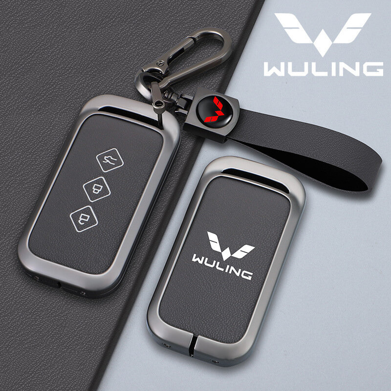 Чехол для ключей автомобиля Wuling Star 2022 года, модель E-style, синий ледяной с ремешком для моделей Wuling Star и