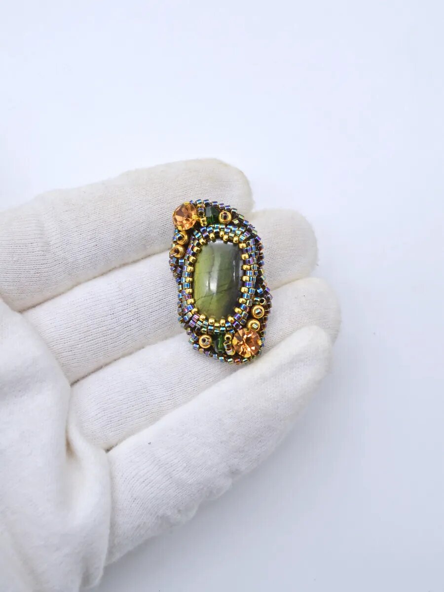 Брошь, кристалл, кристаллы Swarovski