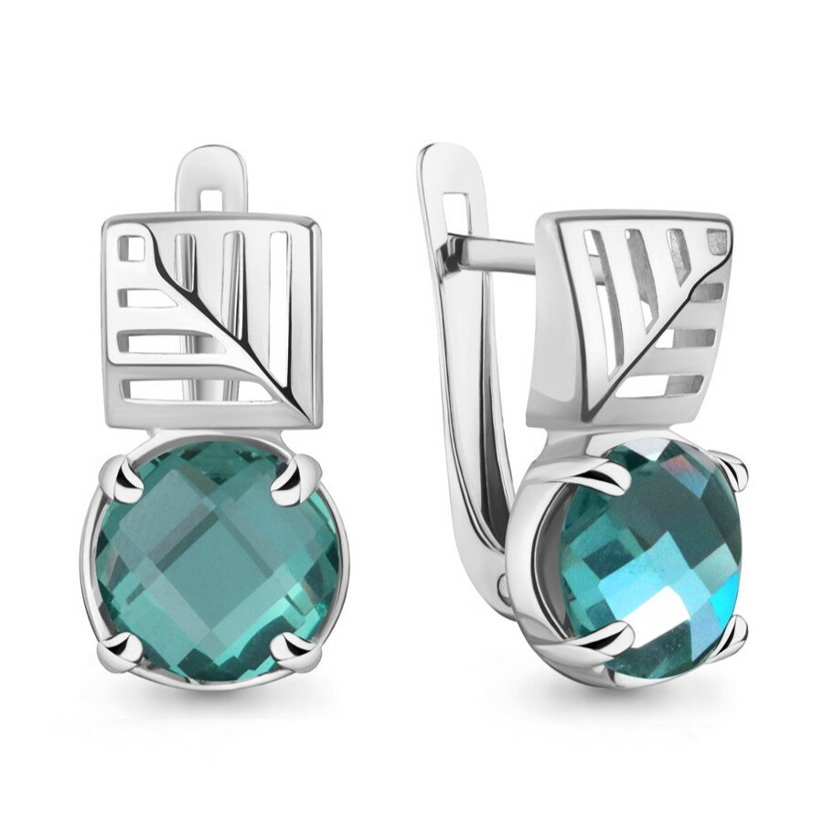 Серьги Яхонт, серебро, 925 проба